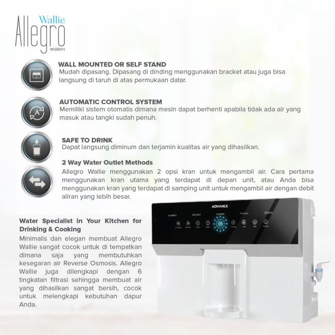 ADVANCE - Reverse Osmosis Allegro Wallie Water Purifier